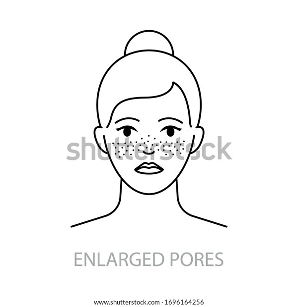 Enlarged Pores Vector Icon Line Style Stock Vector (Royalty Free ...