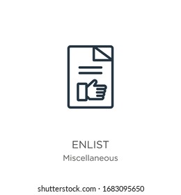 Icono de inscripción. Icono de contorno: vector de stock (libre de ...