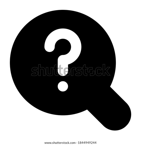 Enquiry Question Mark Under Magnifier Filled: เวกเตอร์สต็อก (ปลอดค่า ...