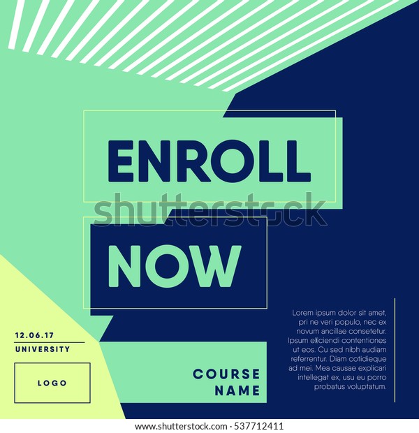 Enroll Now Open Registration Course Template Stock Vector (Royalty Free ...