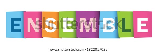 Ensemble Colorful Vector Typography Banner Ensemble Stock Vector ...