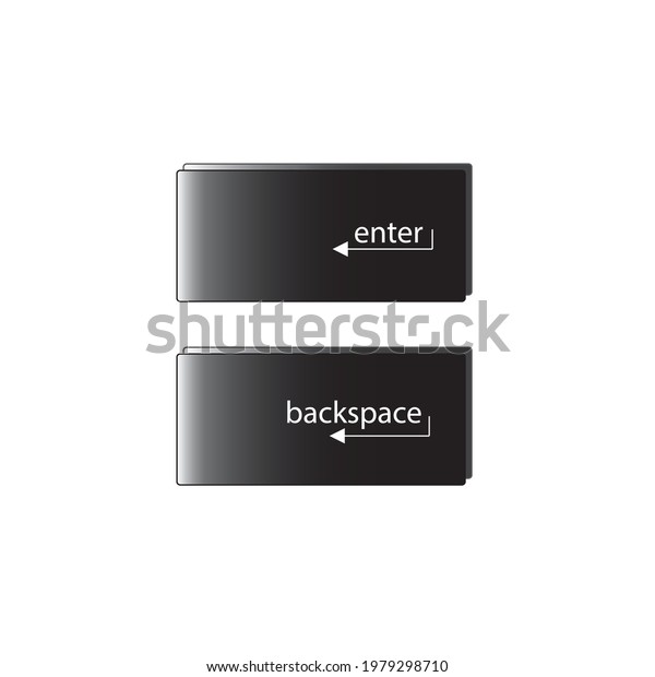 Enter Backspace Symbol Keyboard Icon Isolated Stock Vector (Royalty ...