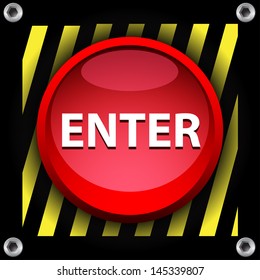 Enter Button 3d Red Glossy Metallic Stock Vector (Royalty Free) 145339807