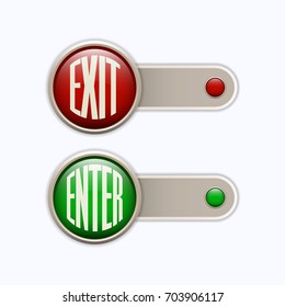 Enter Exit Red Green Circle Arrow Stock Vector (Royalty Free) 703906117 ...
