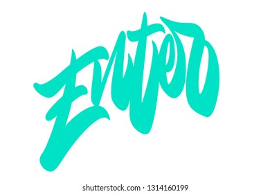 Enter Hand Drawn Vector Lettering Design: vector de stock (libre de ...