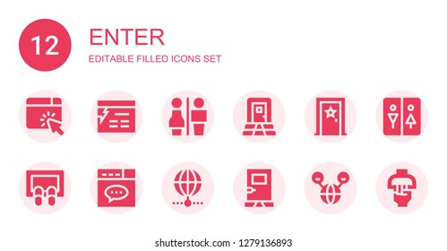Enter Icon Set Collection 12 Filled Stock Vector (Royalty Free ...