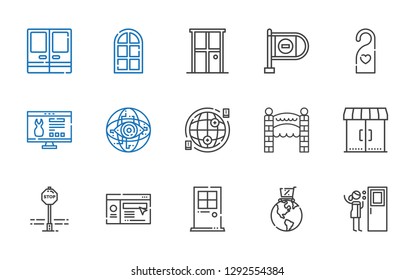 Enter Icons Set Collection Enter Door Stock Vector (Royalty Free ...