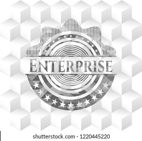 Enterprise Realistic Grey Emblem Cube White Stock Vector (Royalty Free ...