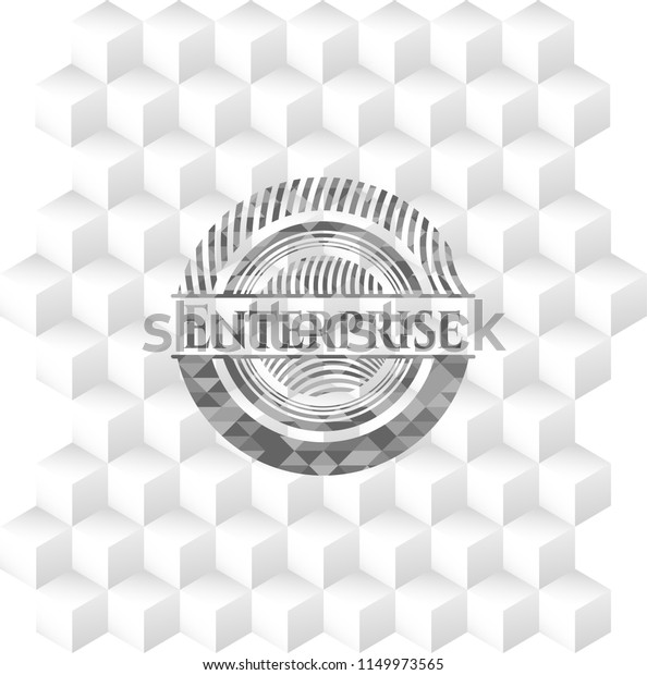 Enterprise Realistic Grey Emblem Cube White: เวกเตอร์สต็อก (ปลอดค่า ...
