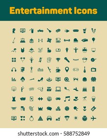 Entertainment Icons Set Stock Vector (Royalty Free) 588752849 ...
