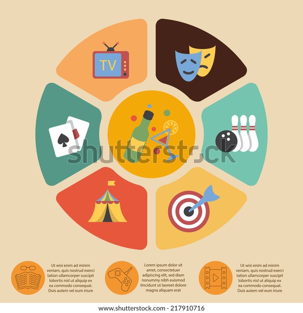 Entertainment Infographics Set Pie Chart Party Stock Vector (Royalty ...