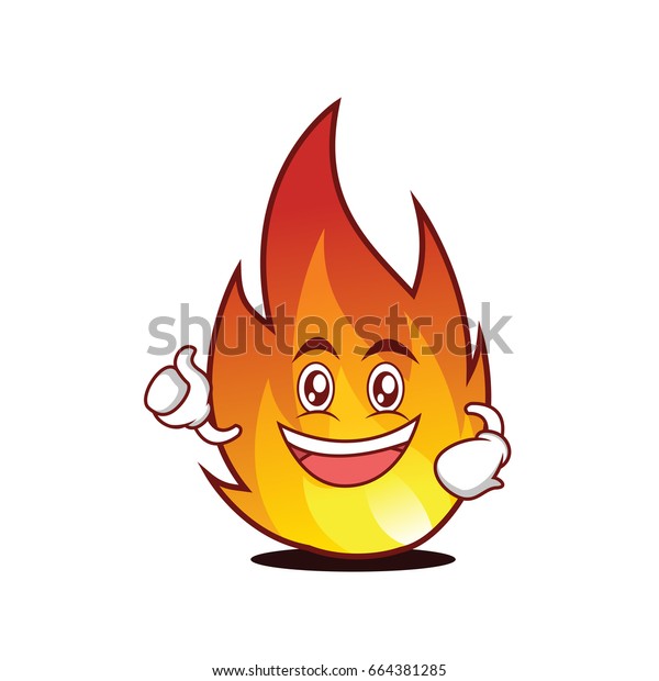 Enthusiastic Fire Character Cartoon Style Vector Stock Vector (Royalty ...