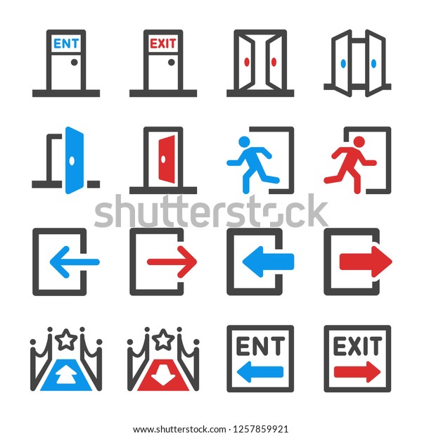 Entrance Exit Icon Setvector Illustration Stock Vector (Royalty Free ...