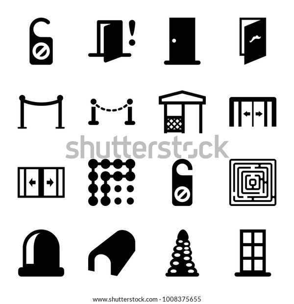 Entrance Icons Set 16 Editable Filled Stock Vector (Royalty Free ...