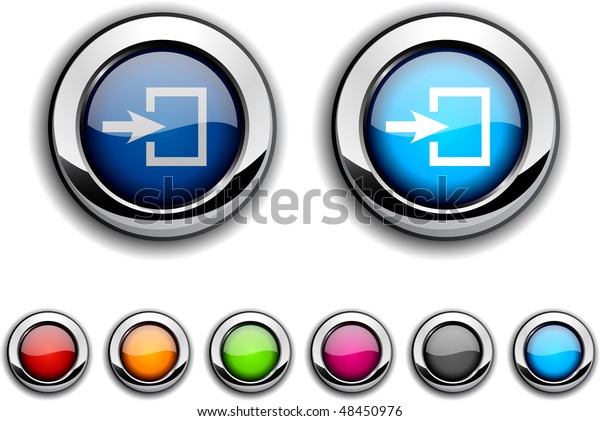 Entrance Realistic Buttons Vector Illustration Stock Vector (Royalty ...