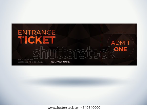 Entrance Ticket Dark Template Stock Vector (Royalty Free) 340340000