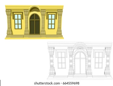 Line Drawing Victorian Classical Building Sowerby Stock Illustration ...