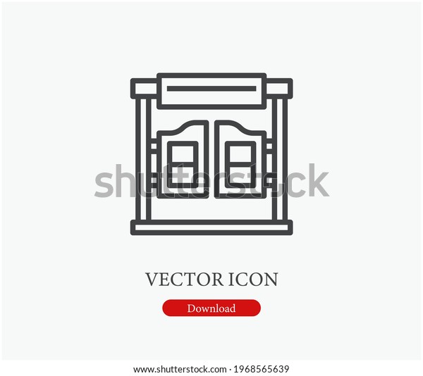 Entrance Vector Icon Editable Stroke Symbol Stock Vector (Royalty Free ...