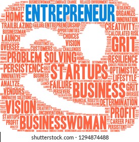 Entrepreneur Word Cloud On White Background Stock Vector (Royalty Free ...