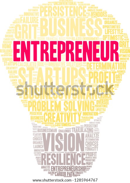 Entrepreneur Word Cloud On White Background Stock Vector (Royalty Free ...