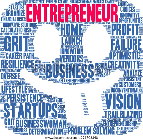 Entrepreneur Word Cloud On White Background Stock Vector (Royalty Free ...