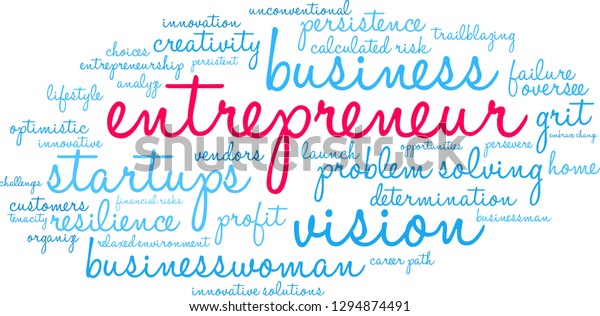Entrepreneur Word Cloud On White Background Stock Vector (Royalty Free ...