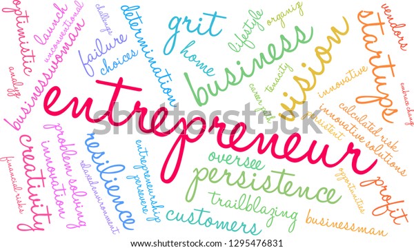 Entrepreneur Word Cloud On White Background Stock Vector (Royalty Free ...