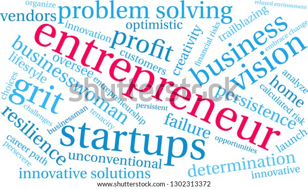 Entrepreneur Word Cloud On White Background Stock Vector (Royalty Free ...