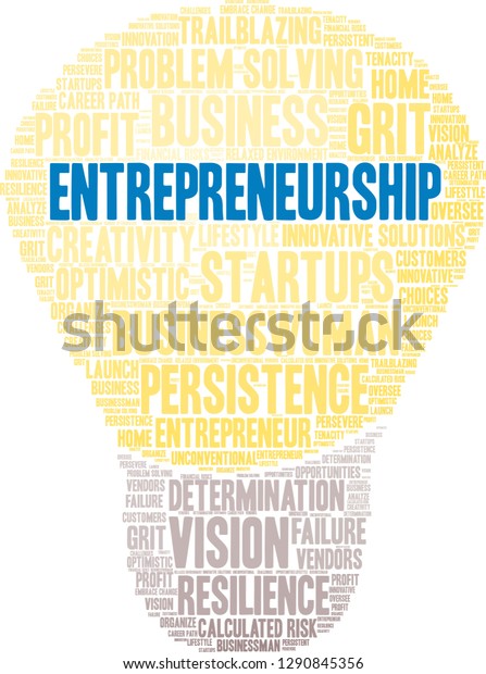 Entrepreneurship Word Cloud On White Background: เวกเตอร์สต็อก (ปลอดค่า ...