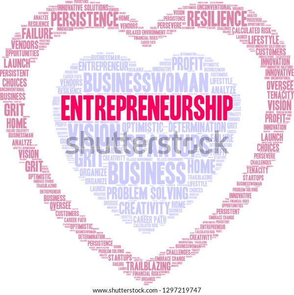 Entrepreneurship Word Cloud On White Background Stock Vector (Royalty ...