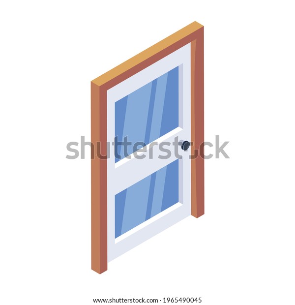 Entry Door Icon Modern Isometric Vector Stock Vector (Royalty Free ...
