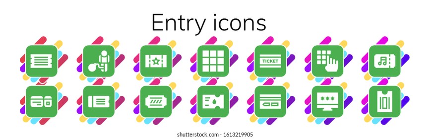 Entry Icon Set 14 Filled Entry Stock Vector (Royalty Free) 1613219905 ...