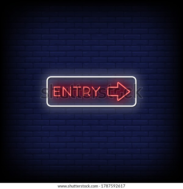 Entry Neon Signs Style Text Vector Stock Vector (Royalty Free ...