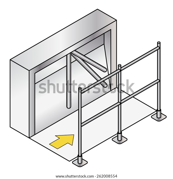 Entry Turnstile Automated Gate Traffic Crowd Stock Vector (Royalty Free ...