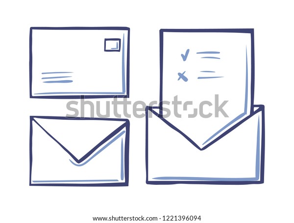 Envelope Closed Letter Back Front View Stock Vector (Royalty Free ...
