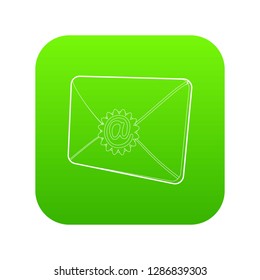 Envelope Email Sign Seal Icon Green Stock Vector (Royalty Free ...