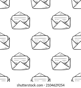 Envelope Hand Drawn Sketch Seamless Pattern Stock Vector (Royalty Free ...