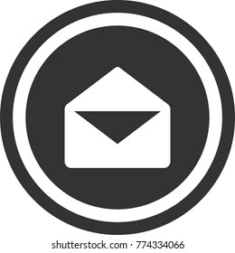 Envelope Icon Dark Circle Sign Design Stock Vector (Royalty Free ...