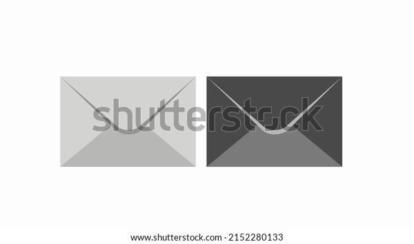 Envelope Icon Set Black White Flat Stock Vector (Royalty Free ...