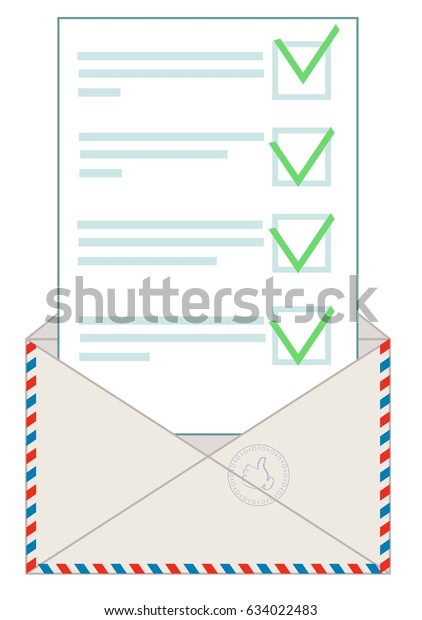 Envelope Letter Flat Vector Cartoon Illustration Stock Vector (Royalty ...