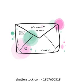 Envelope Line Art Drawing Abstract Shape Stock Vector (Royalty Free ...