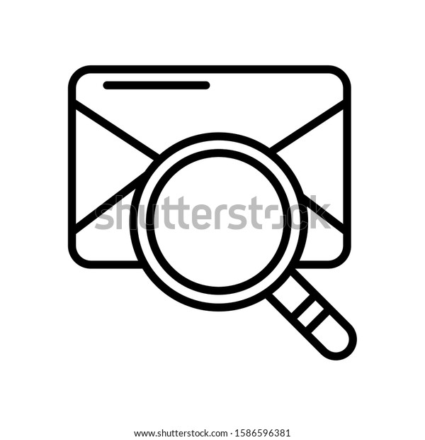 Envelope Mail Magnifying Glass Postal Service Stock Vector (Royalty ...