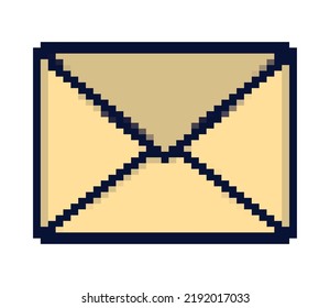 Envelope Message Pixel Art Icon Isolated Stock Vector (Royalty Free ...