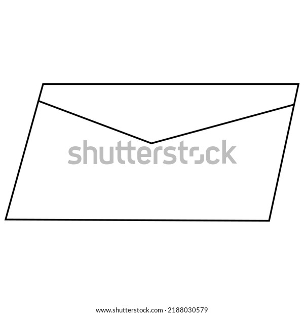 Envelope Outline Vector Illustrationisolated On White: เวกเตอร์สต็อก ...