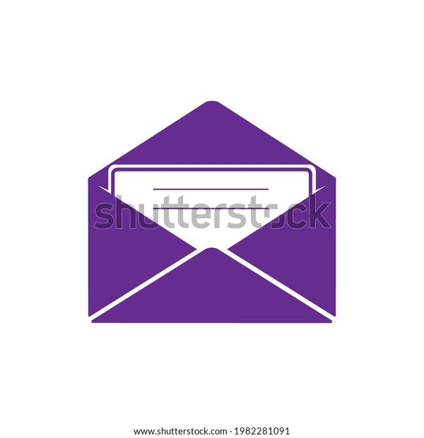Envelope Purple Icon On White Background Stock Vector (Royalty Free ...