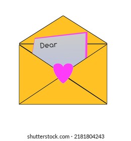Envelope Sign Love Letter Write Dear Stock Vector (Royalty Free ...