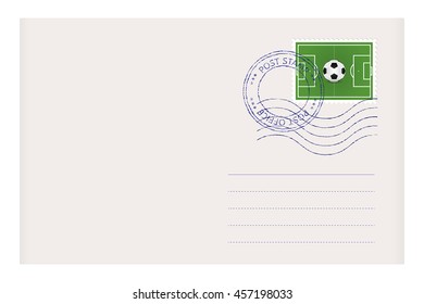 Envelope Sport Soccer Stamp Vector Illustration Stock Vector (Royalty ...