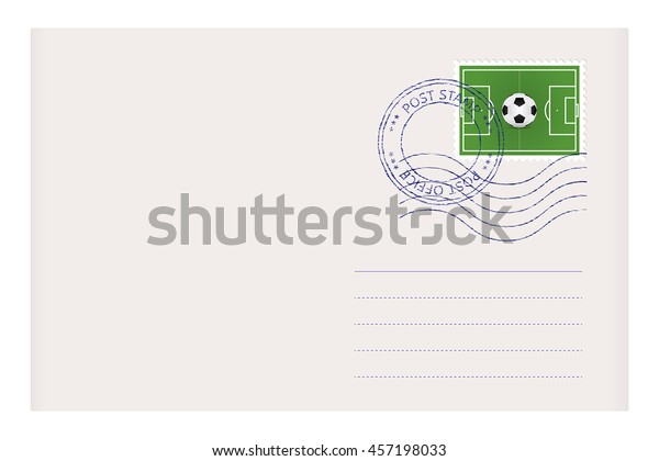 Envelope Sport Soccer Stamp Vector Illustration Stock Vector (Royalty ...