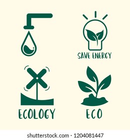Environment Conservation Symbol Set Illustration Stock Vector (Royalty ...
