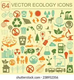 Environment Ecology Icon Set Environmental Risks Stock Vector (Royalty ...